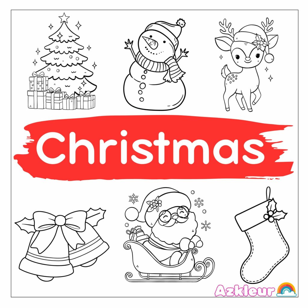 Free Printable Christmas Coloring Pages - 18 Pages for Kids