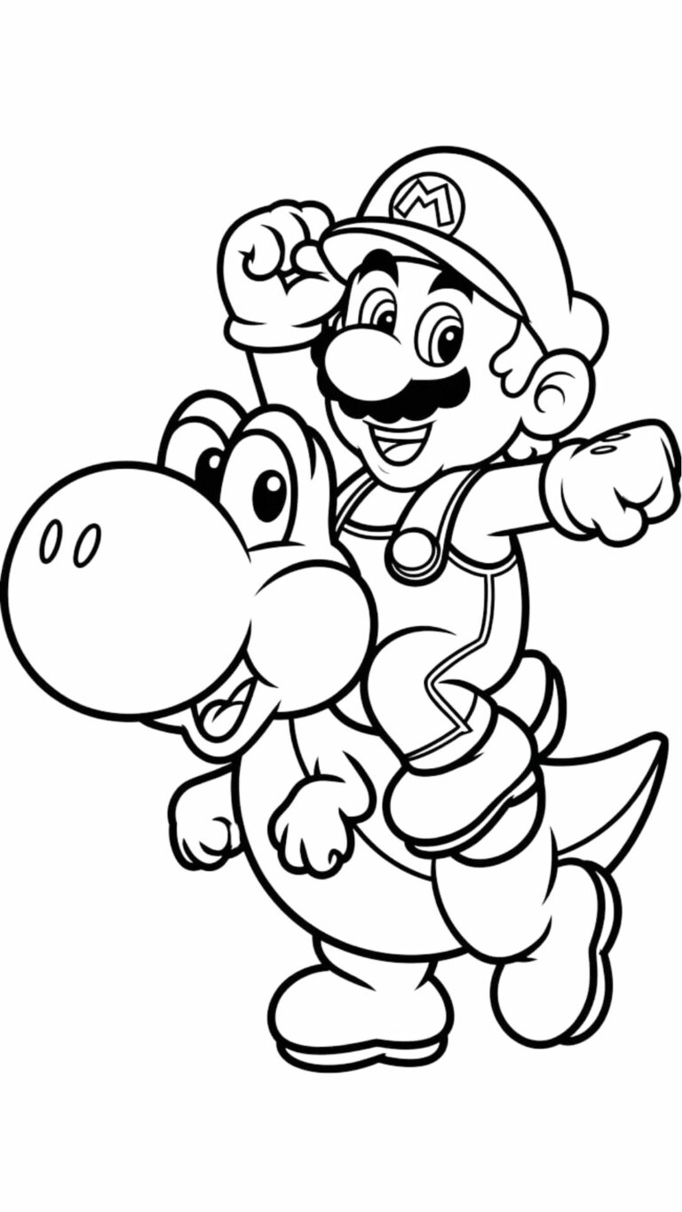 Kostenlose Ausmalbilder Mario - 18 druckbare Seiten als PDF-Download