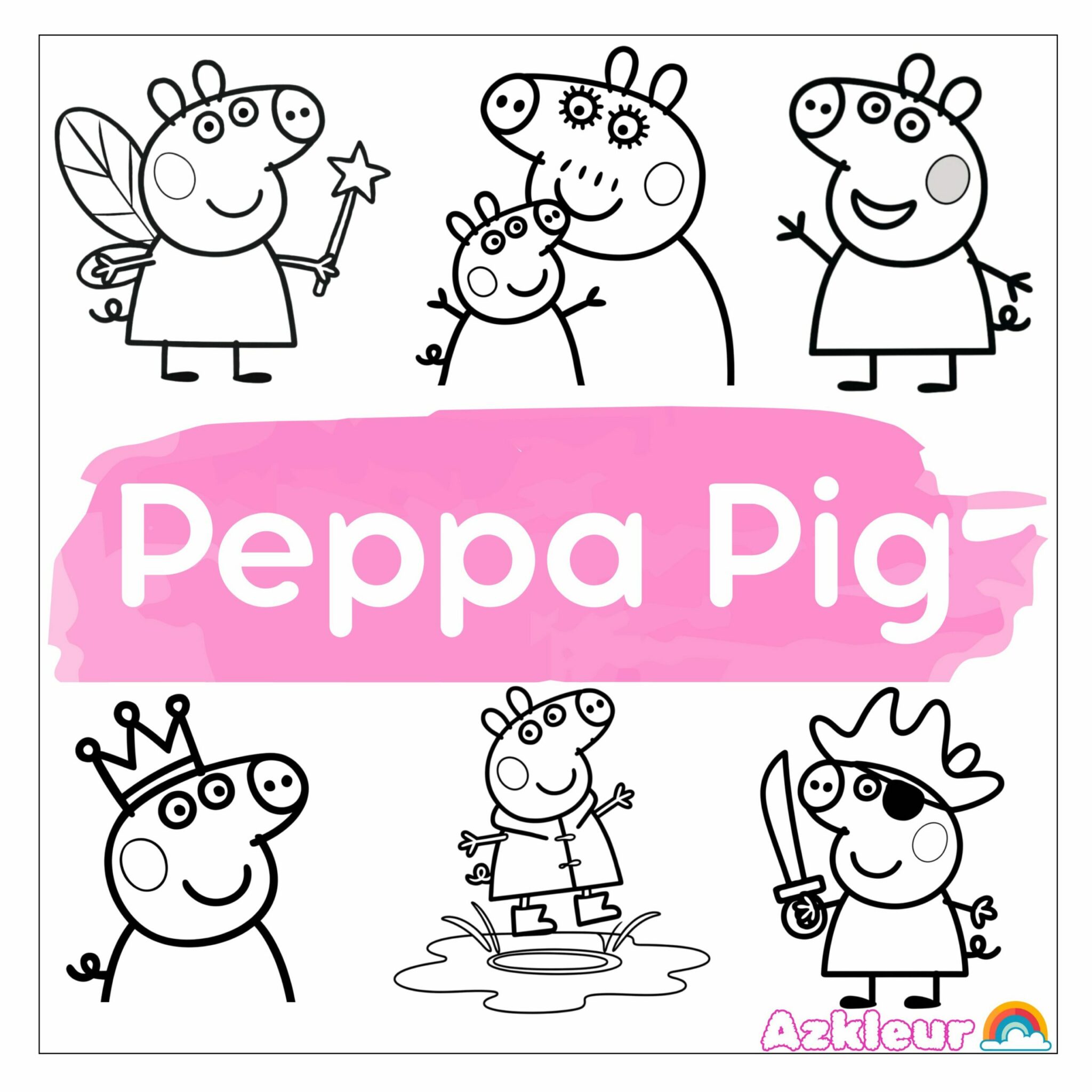 Peppa Pig: página para colorear - AZkleur