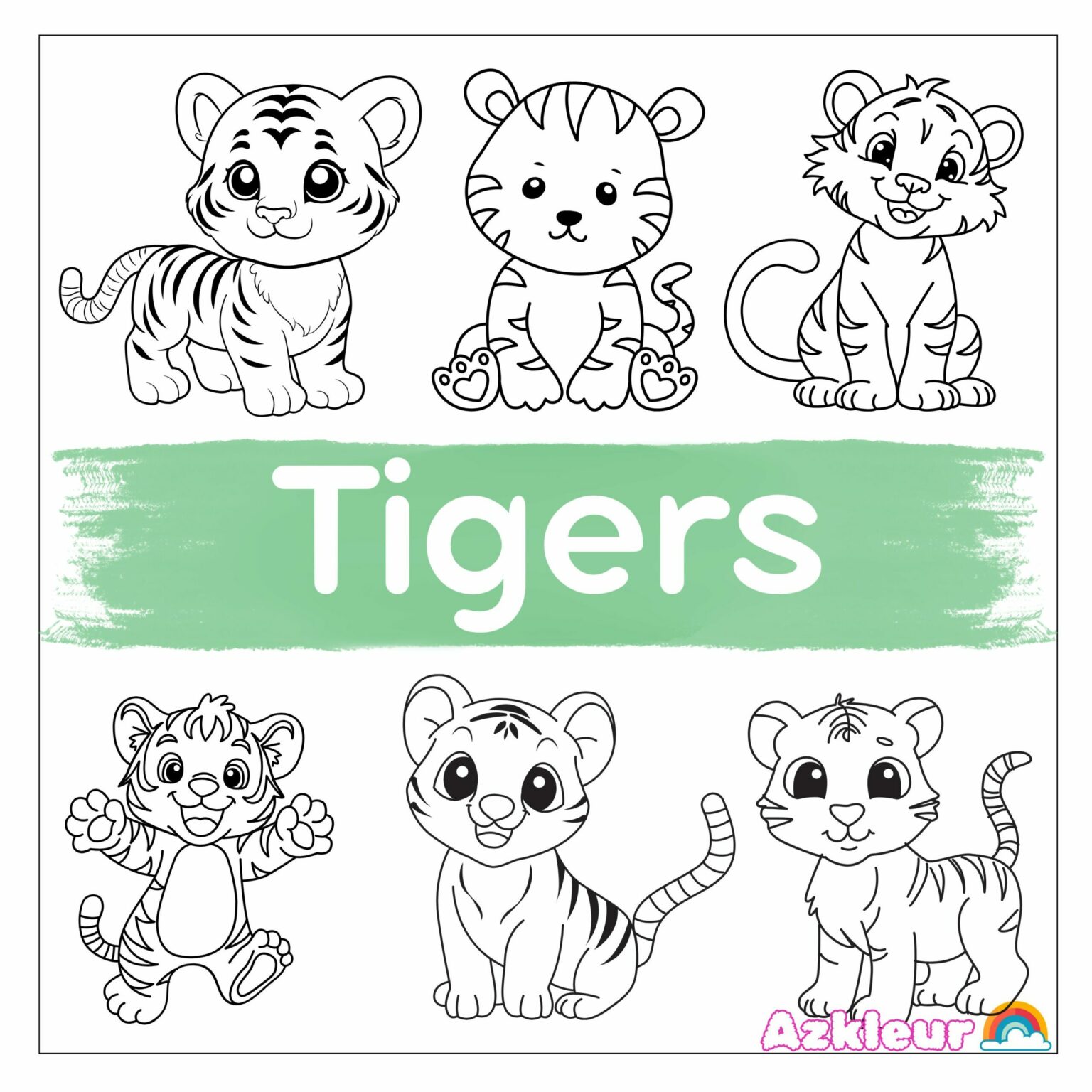 Free Printable Tiger Coloring Pages – 42 Pages for Kids