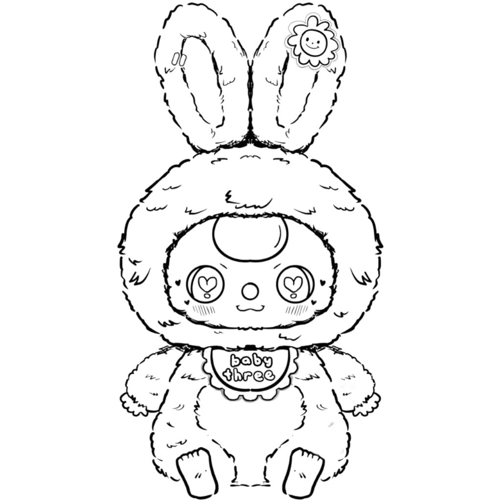 29 Baby Three coloring pages cute free