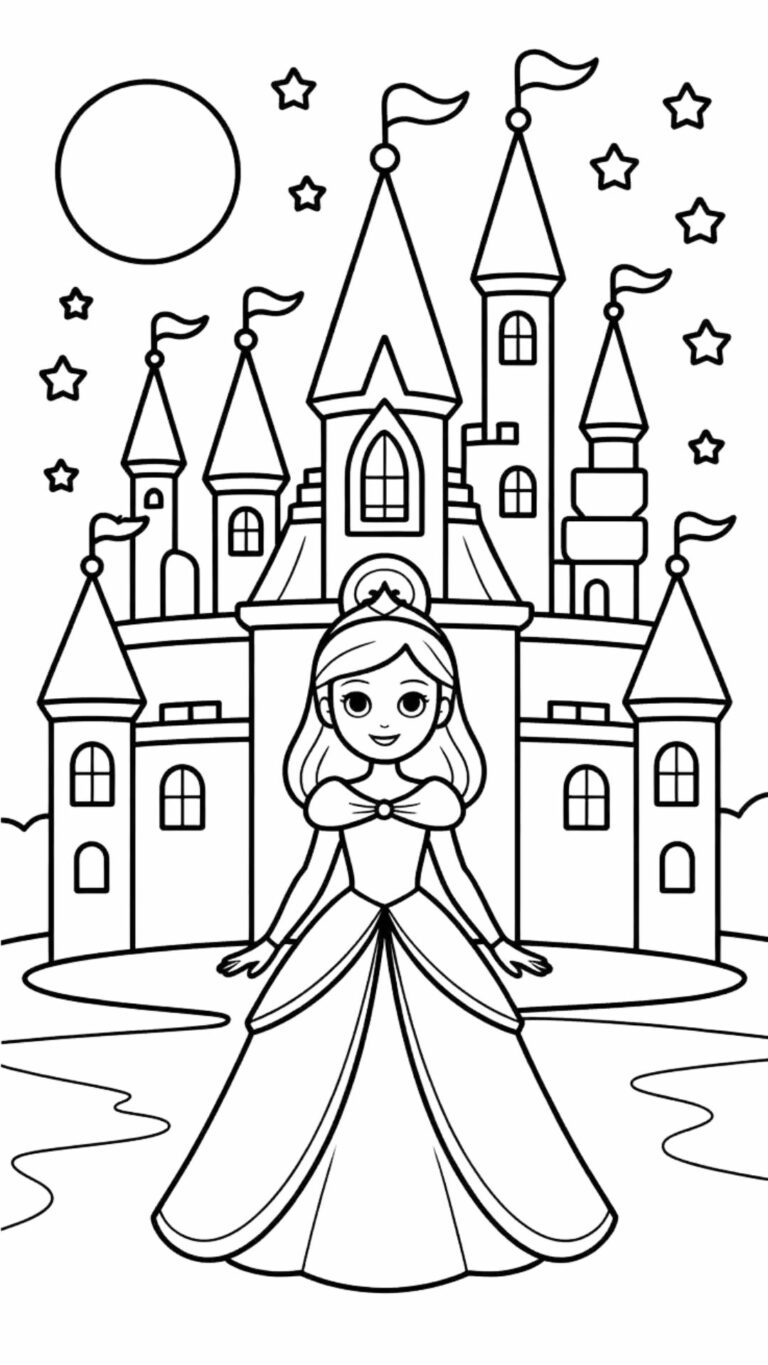 Coloriages Princesse - 40 pages à imprimer gratuitement en PDF