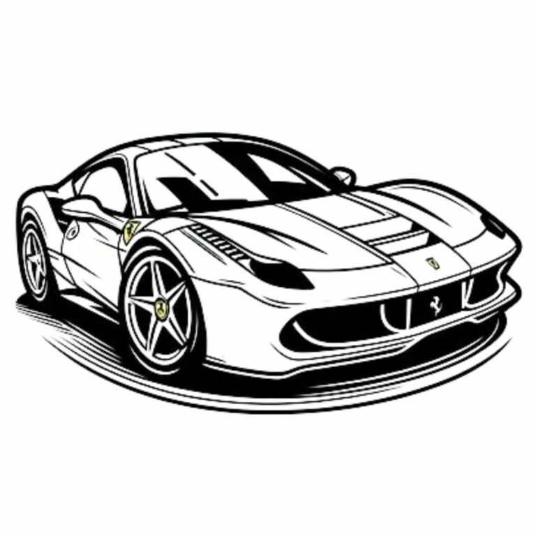 20 Disegni di Ferrari da colorare - Stampabili e PDF gratis da scaricare