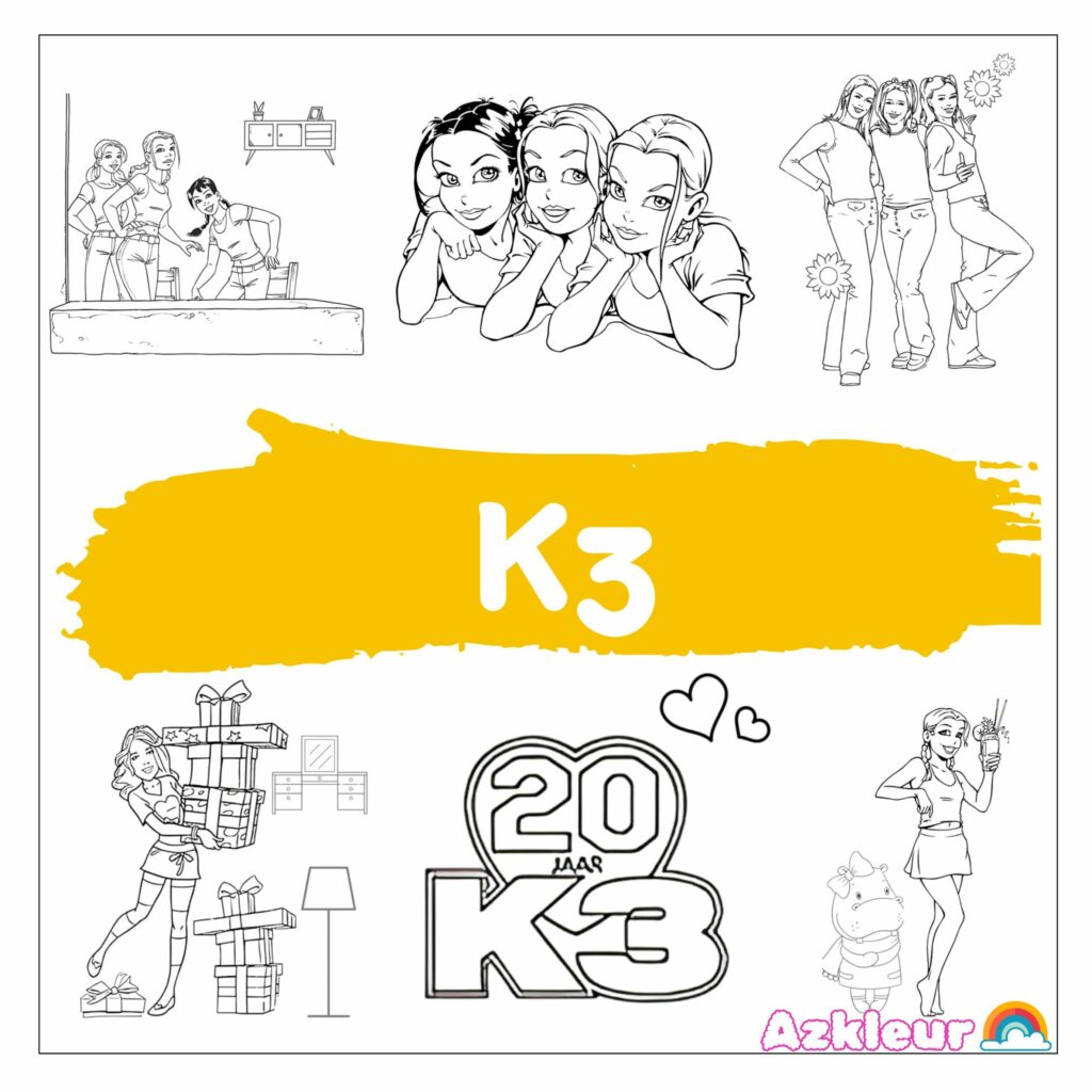 19 K3 Coloring Pages for kids cute