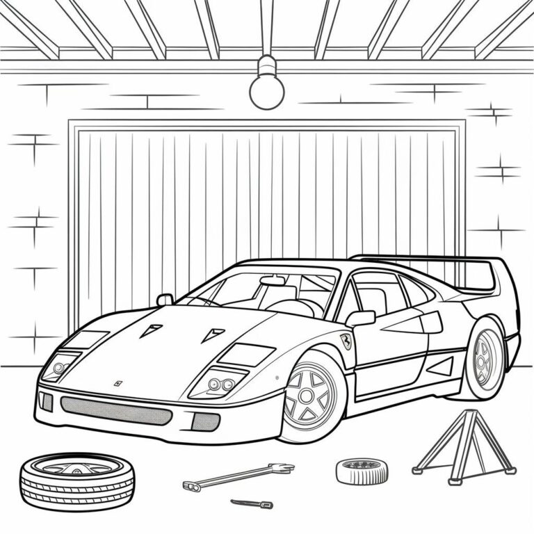 20 Disegni di Ferrari da colorare - Stampabili e PDF gratis da scaricare