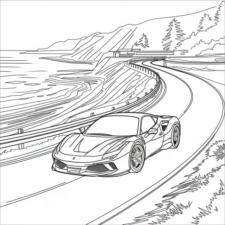 20 Disegni di Ferrari da colorare - Stampabili e PDF gratis da scaricare