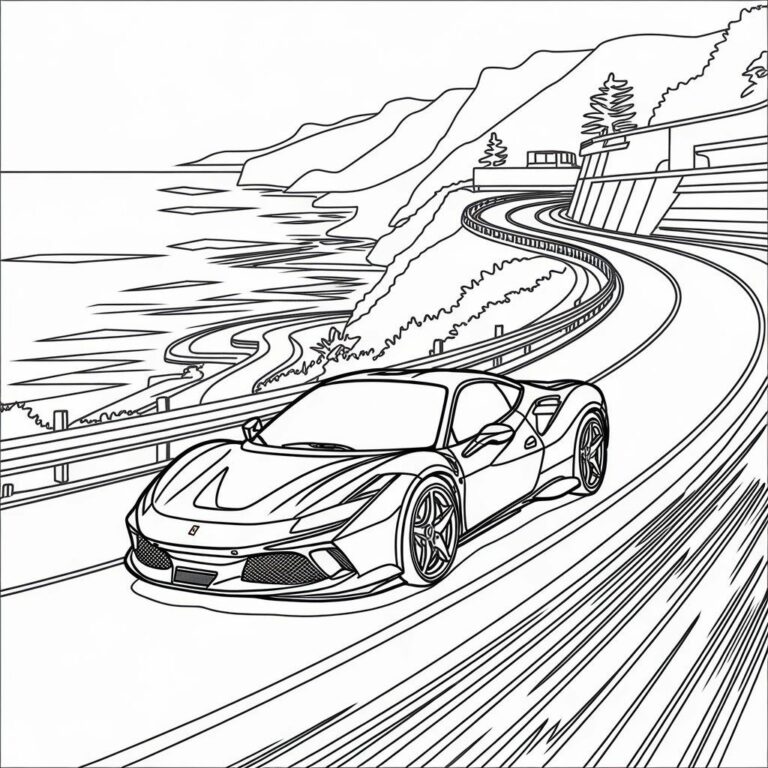 20 Disegni di Ferrari da colorare - Stampabili e PDF gratis da scaricare