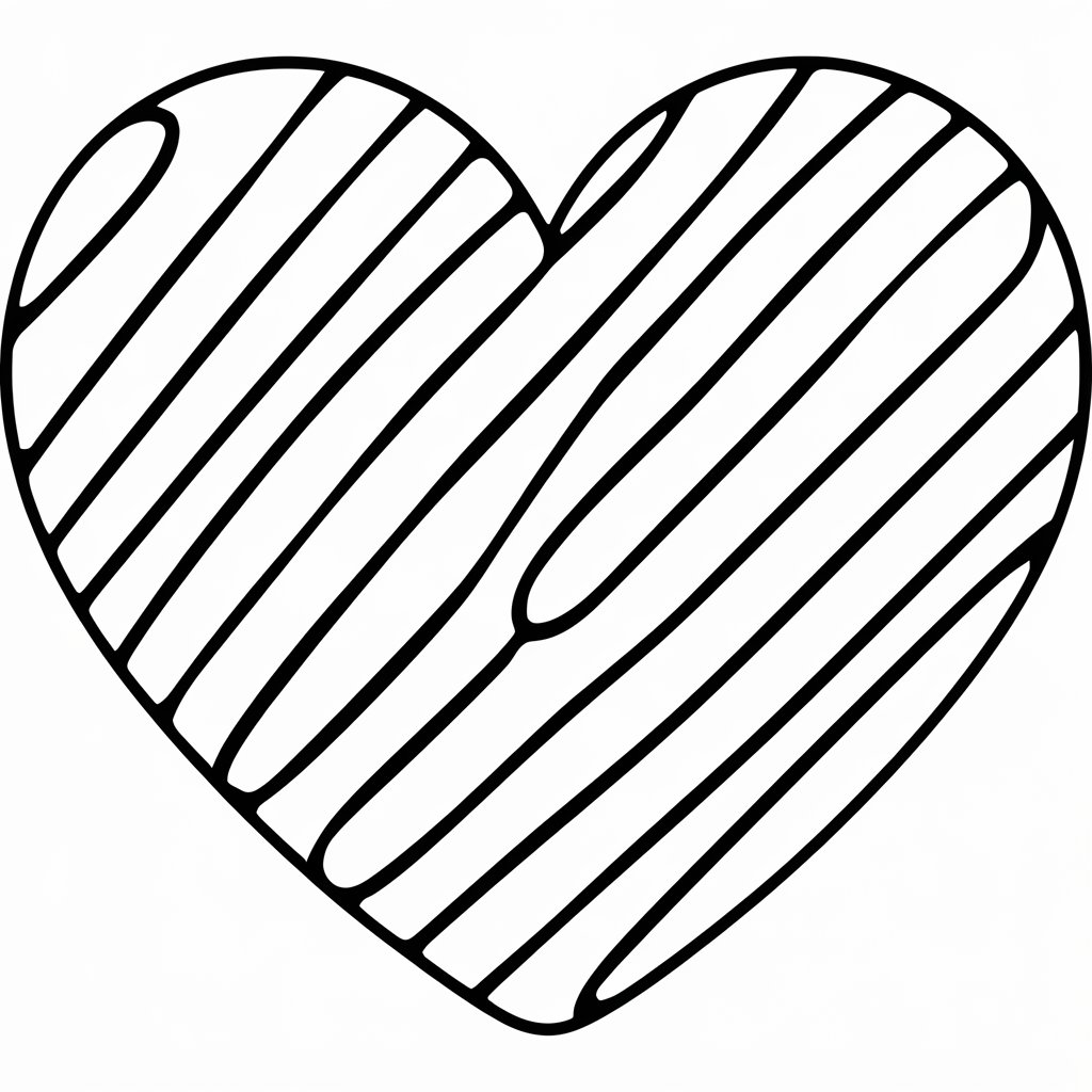 29 Hart Kleurplaat gratis schattig