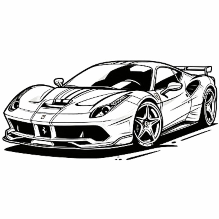 20 Disegni di Ferrari da colorare - Stampabili e PDF gratis da scaricare