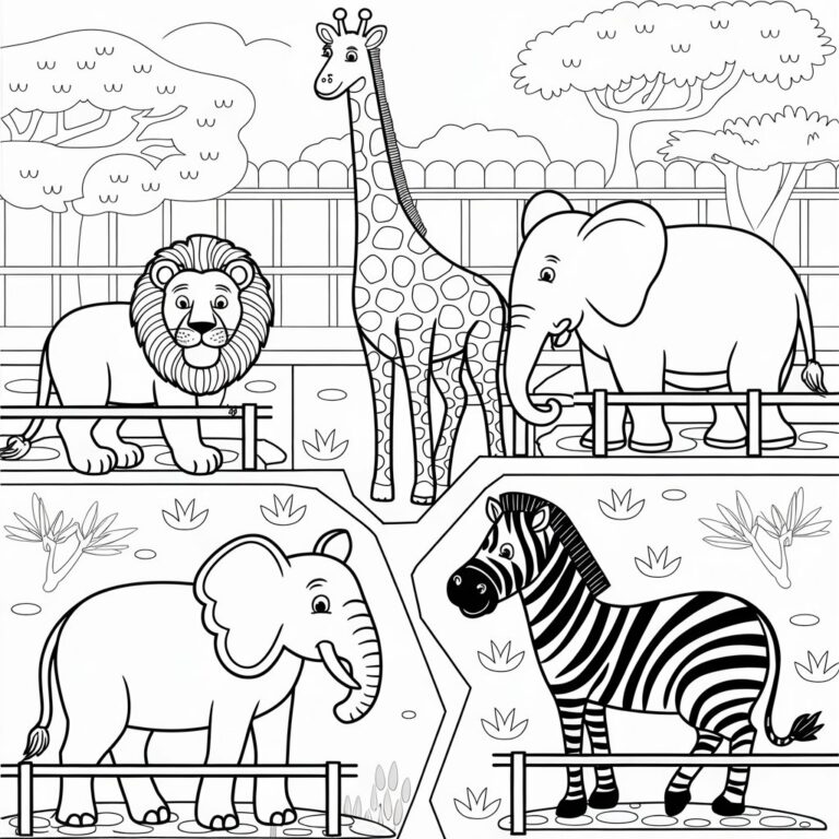 Free 21 Printable Zoo Coloring Pages - PDF Download