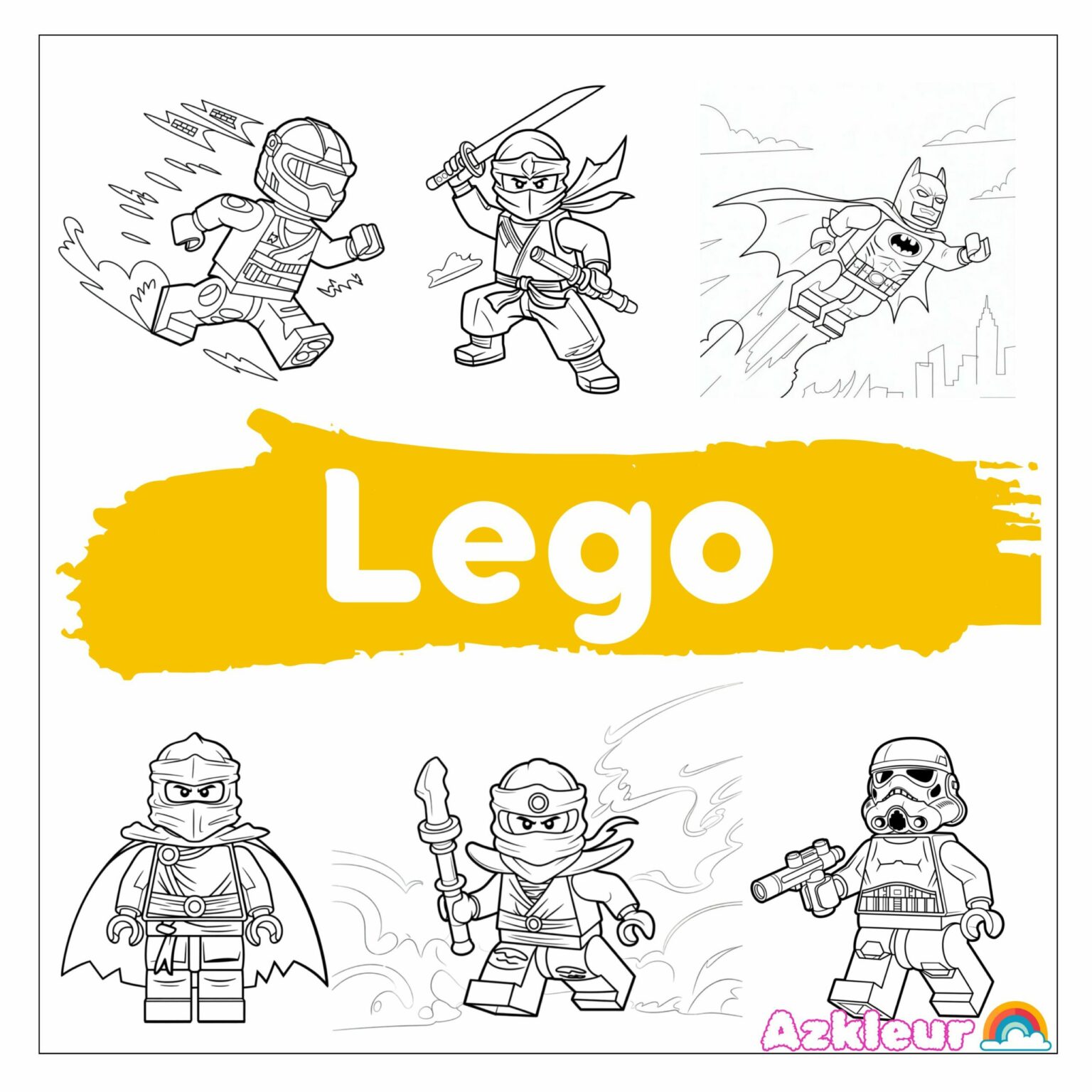 Lego Boyama: Ücretsiz 48 Sayfalık İndirilebilir PDF Boyama Sayfaları