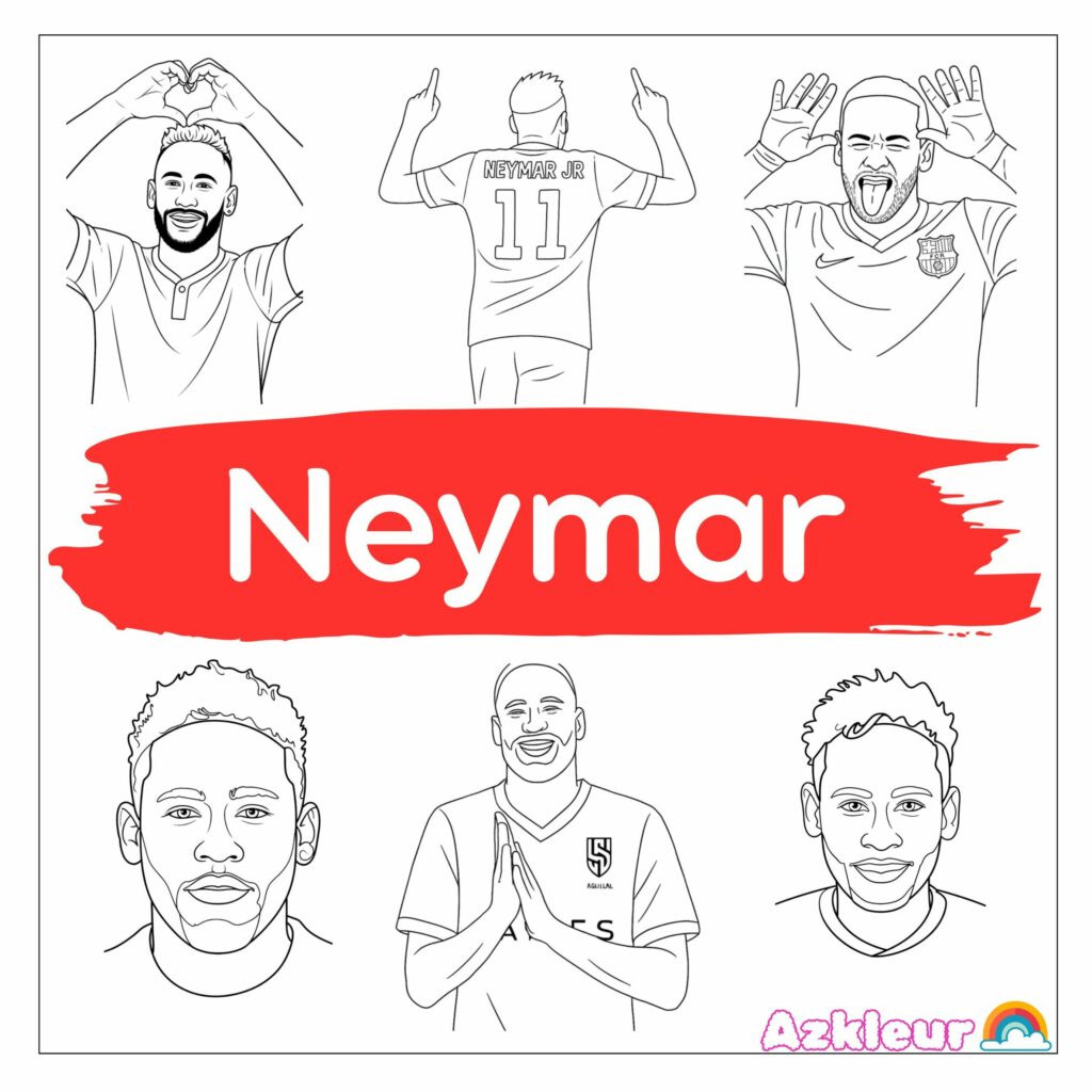 Free Neymar Coloring Pages - 17 Printable Sheets for Kids