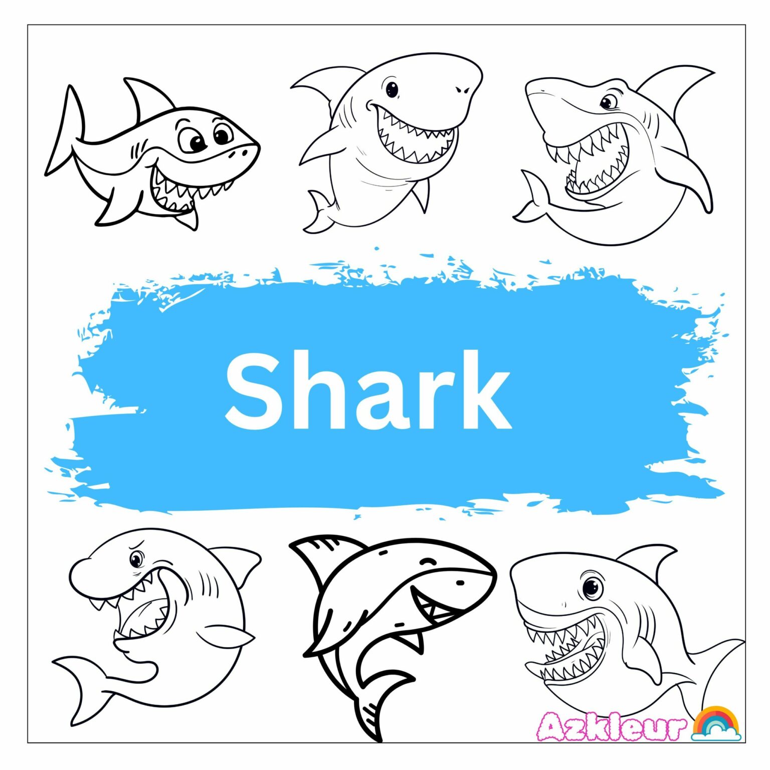 Free 16 Shark Coloring Pages - Printable Shark Coloring Sheets for Kids