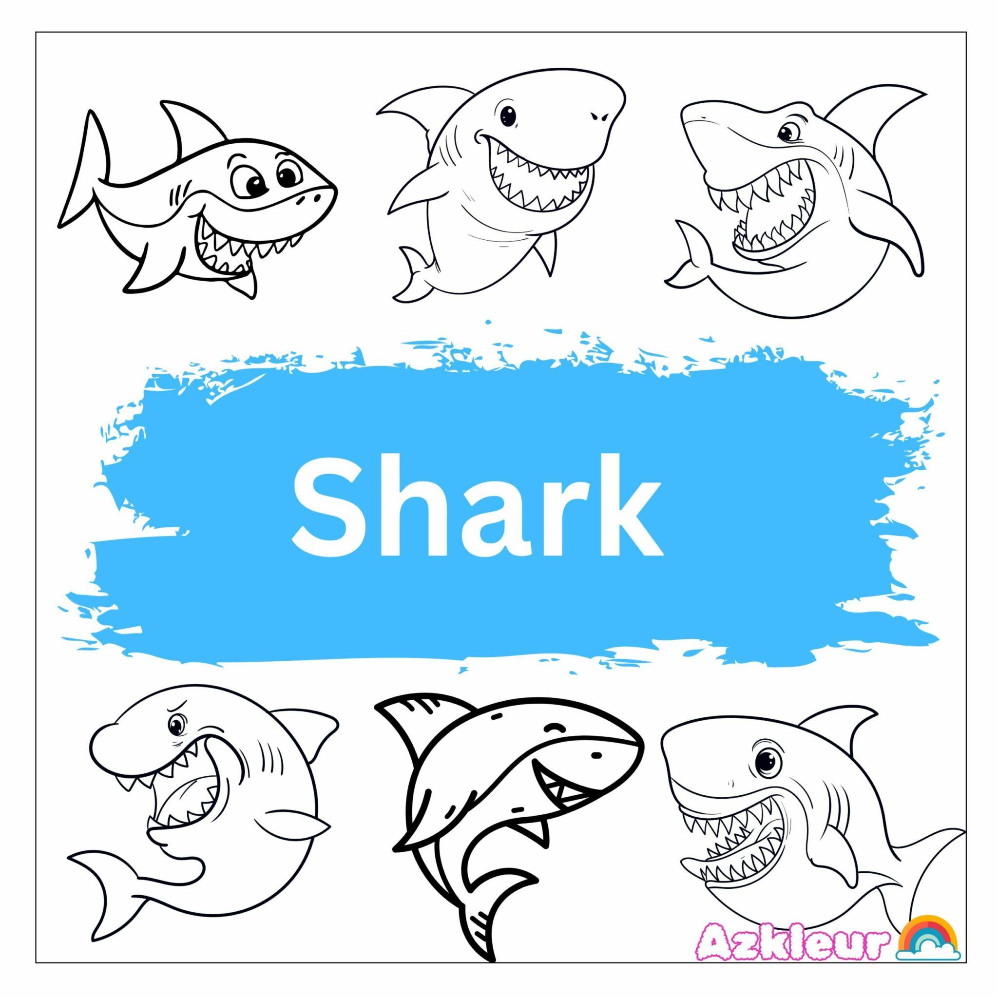 Free 16 Shark Coloring Pages - Printable Shark Coloring Sheets for Kids