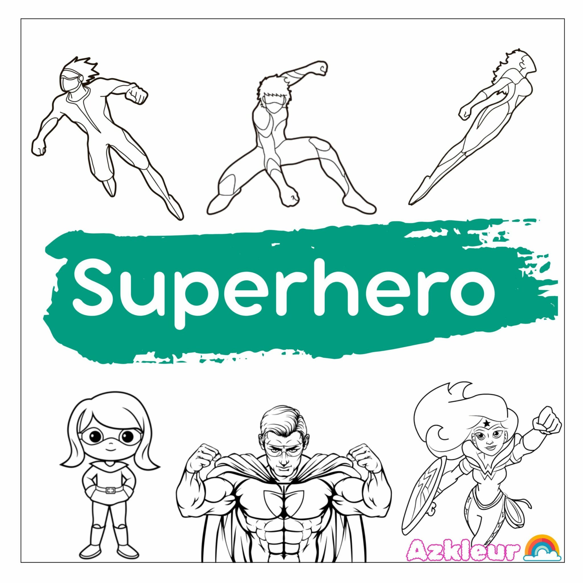 Free Printable 20 Superhero Coloring Pages for Kids PDF Download