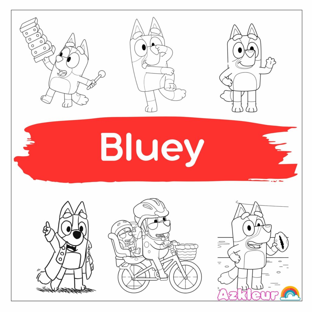 Bluey Kleurplaten – 11 Gratis Printbare Kleurplaten (PDF) Download