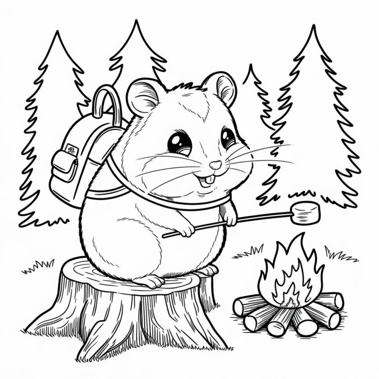 christmas hamster coloring pages - AZkleur