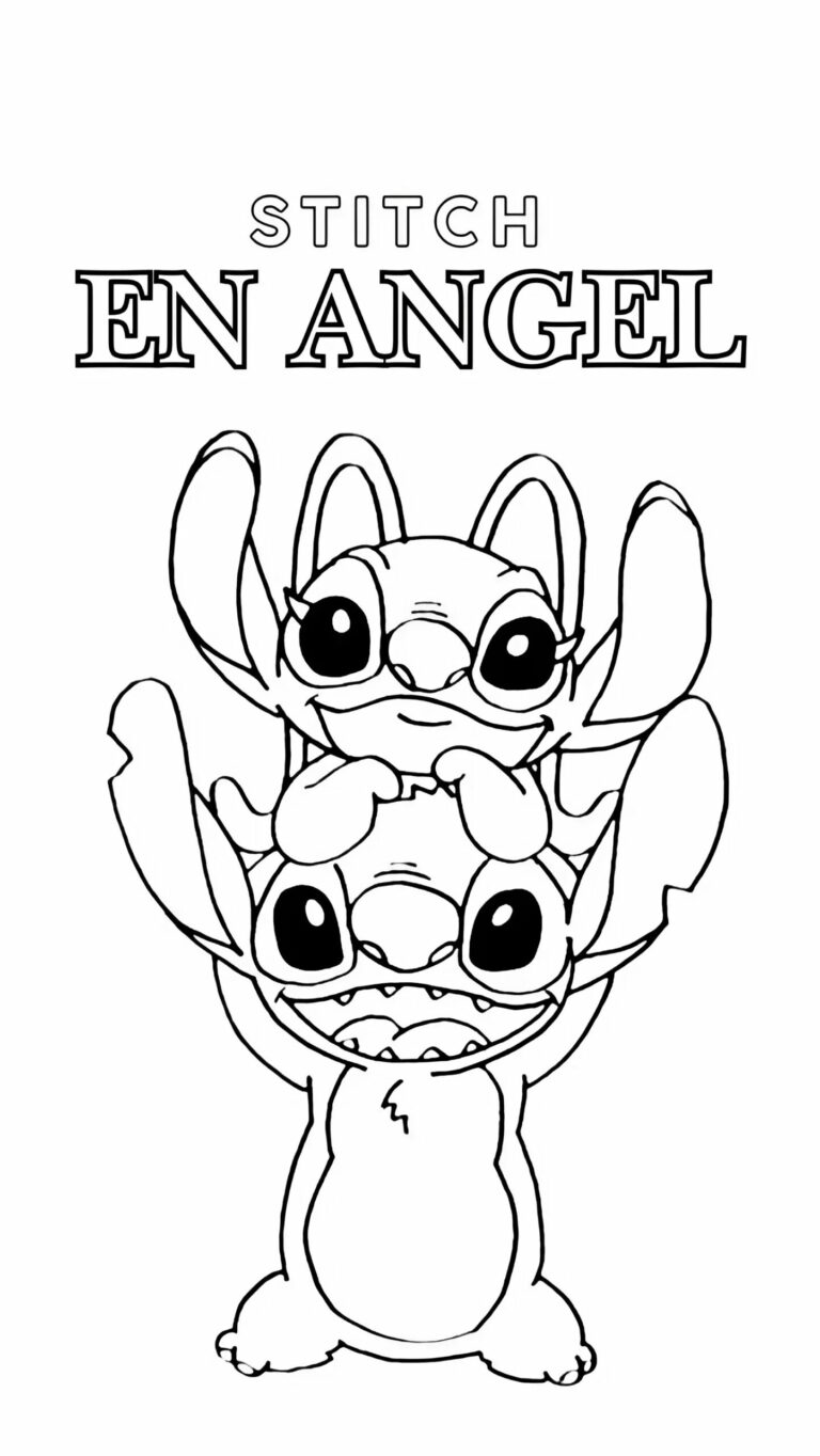 Free Printable Stitch and Angel Coloring Pages - 12 Pages for Kids