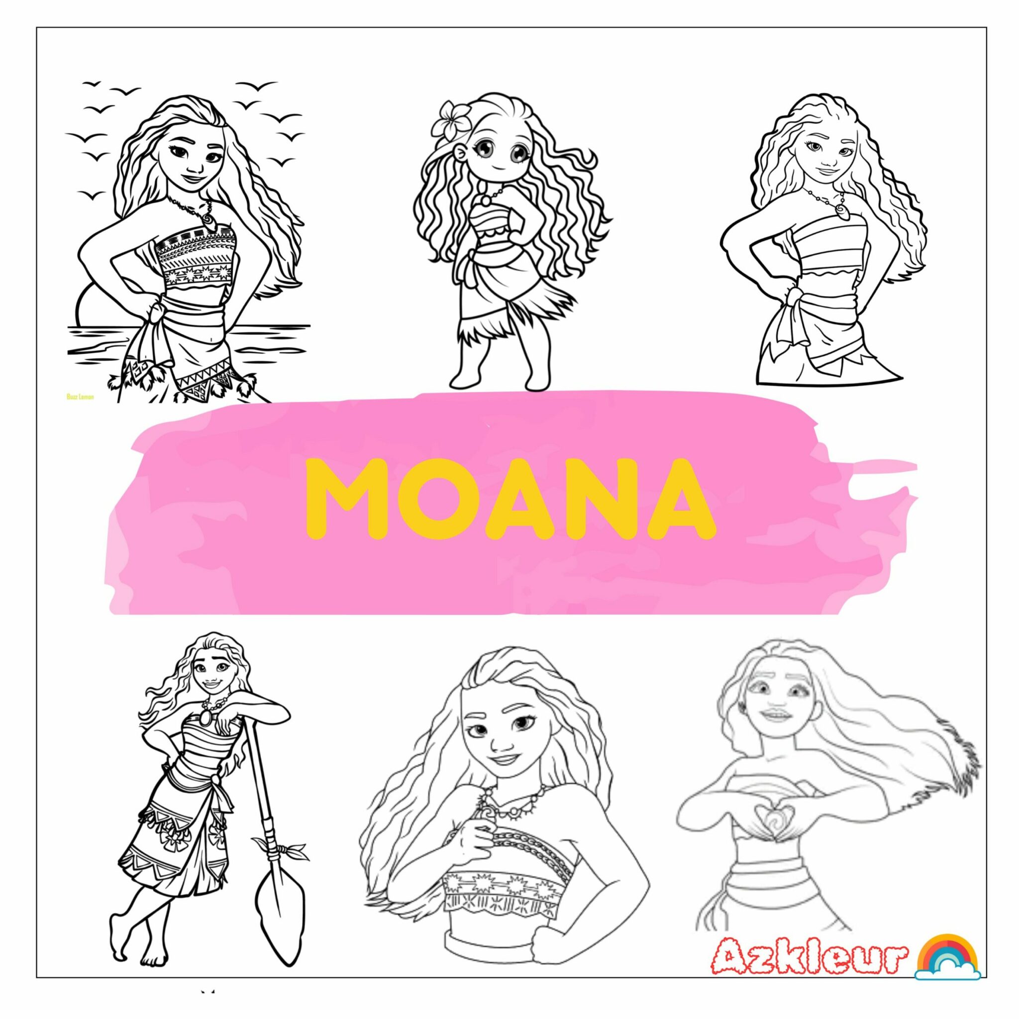 Gratis 27 páginas para colorear Vaiana imprimibles en PDF