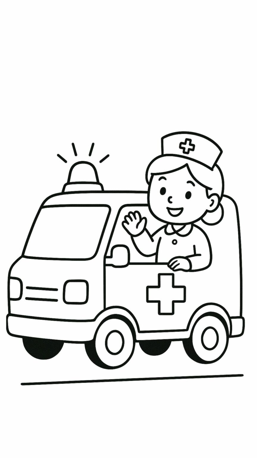 ambulance printable coloring pages - AZkleur