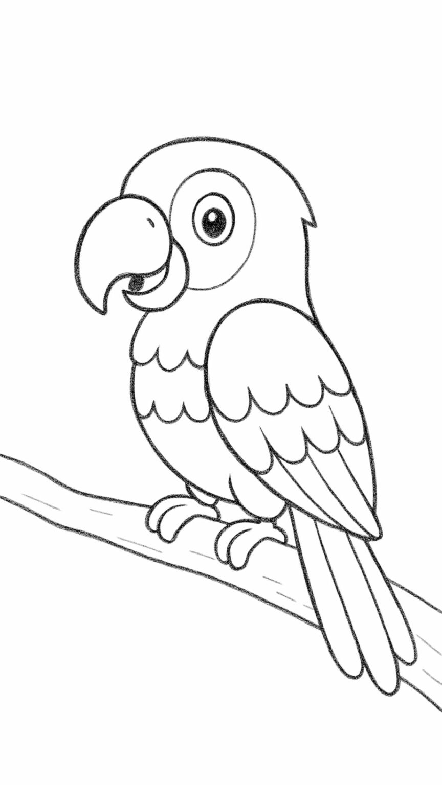 21 Láminas para Colorear de Loros – PDF Imprimible Gratis