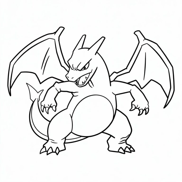 Charizard Coloring Pages - 20 Free Printable Coloring Sheets for Kids