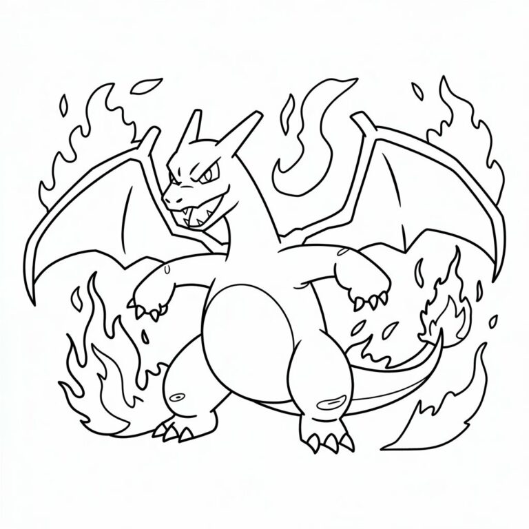 Charizard da colorare: 20 pagine stampabili in PDF