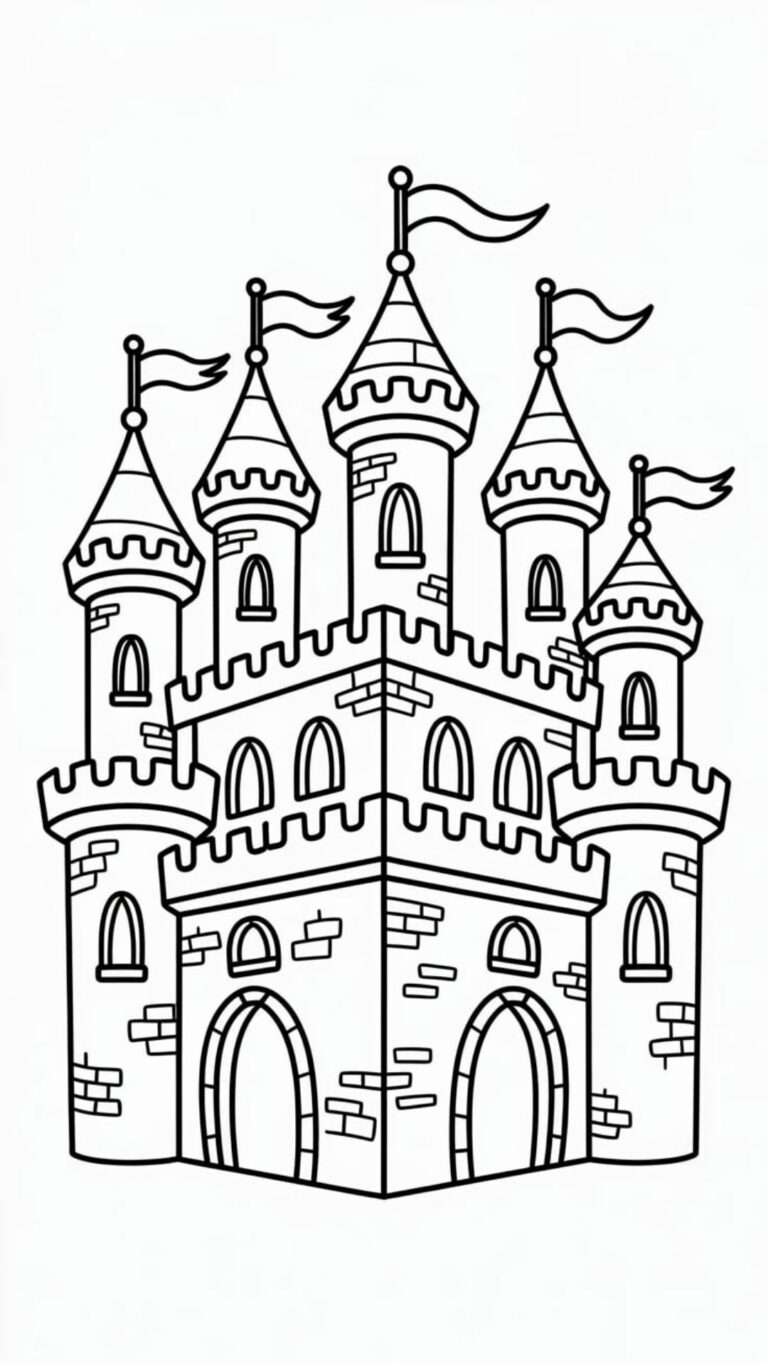 Castello da Colorare: 20 pagine da colorare in PDF gratis