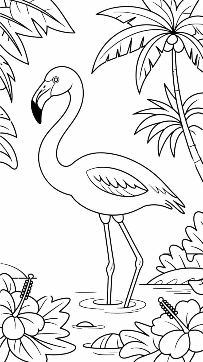 Free 18 Printable Flamingo Coloring Pages for Kids