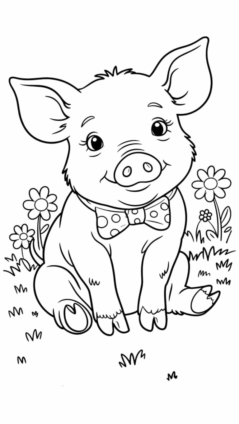 Free 20 Pig Coloring Pages - Printable PDF for Kids