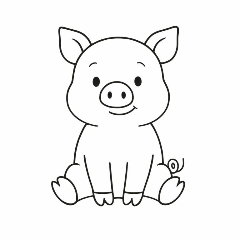 Free 20 Pig Coloring Pages - Printable PDF for Kids