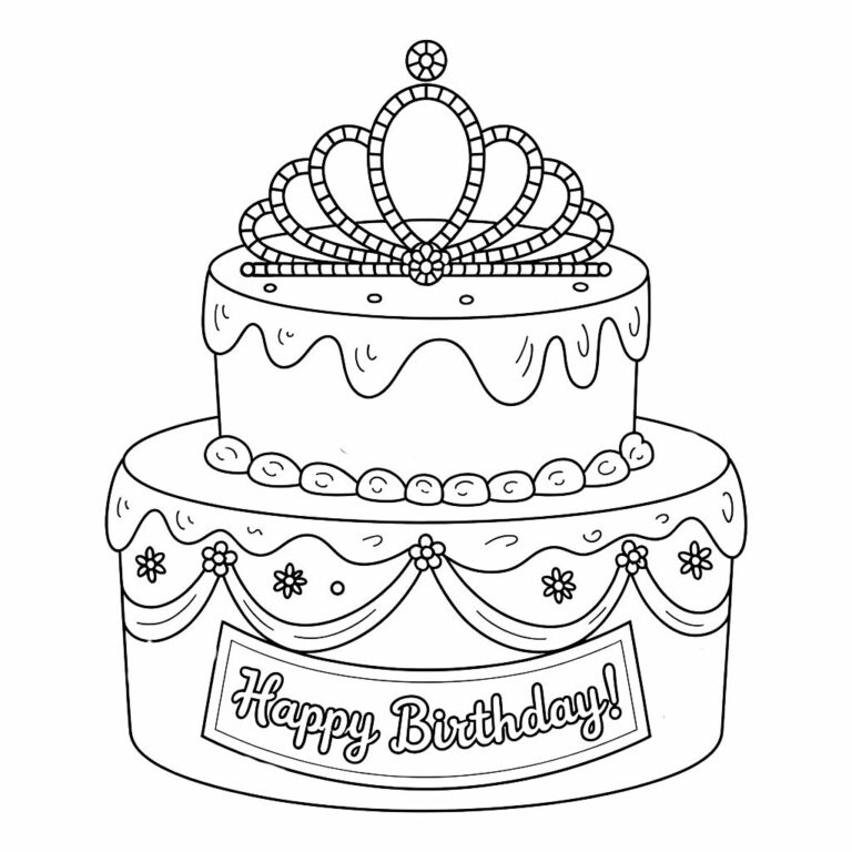 Gratis Printbare Kleurplaat Taart Verjaardag – 20 Kleurplaten om te ...