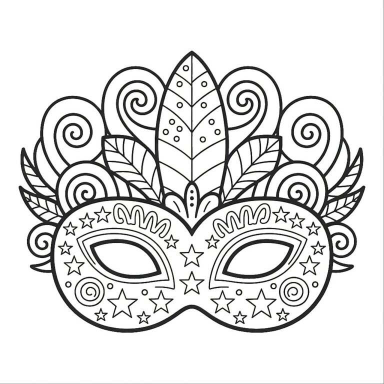 Maschera da colorare: 24 pagine stampabili in PDF