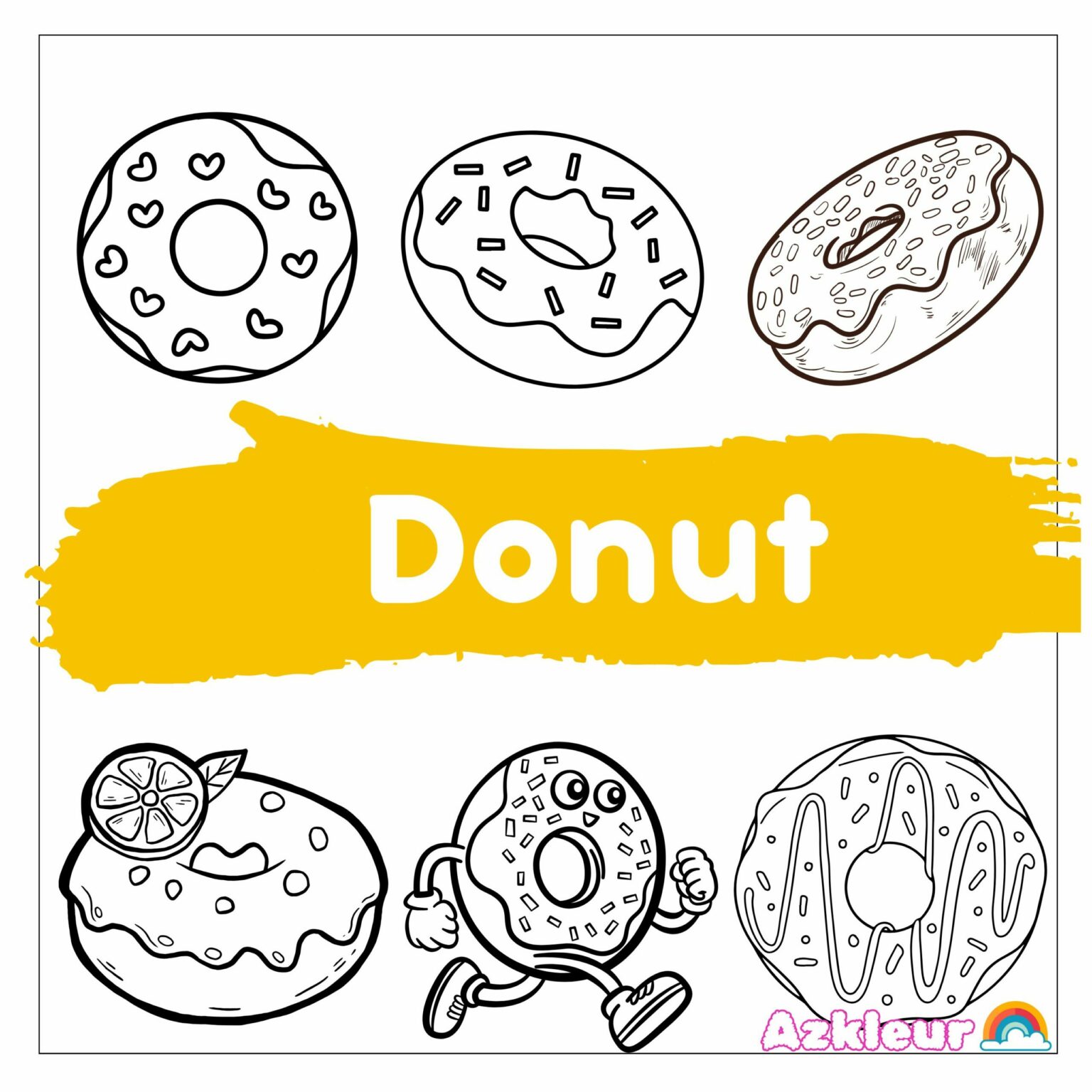 Free Printable Donut Coloring Pages - 30 Coloring Pages for Kids PDF ...