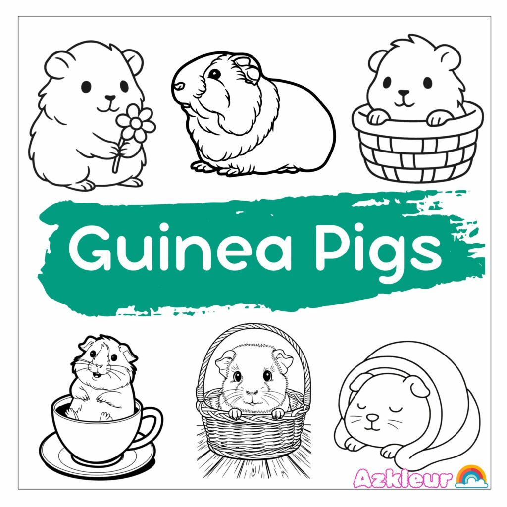 Free Printable Guinea Pigs Coloring Pages - 18 Pages PDF