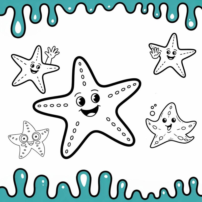 Kleurplaat Zeester – 16 Gratis Printbare Kleurplaten voor kinderen