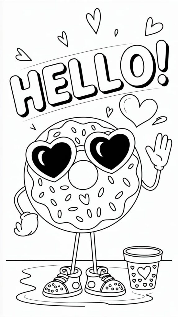 printable donut coloring pages - AZkleur