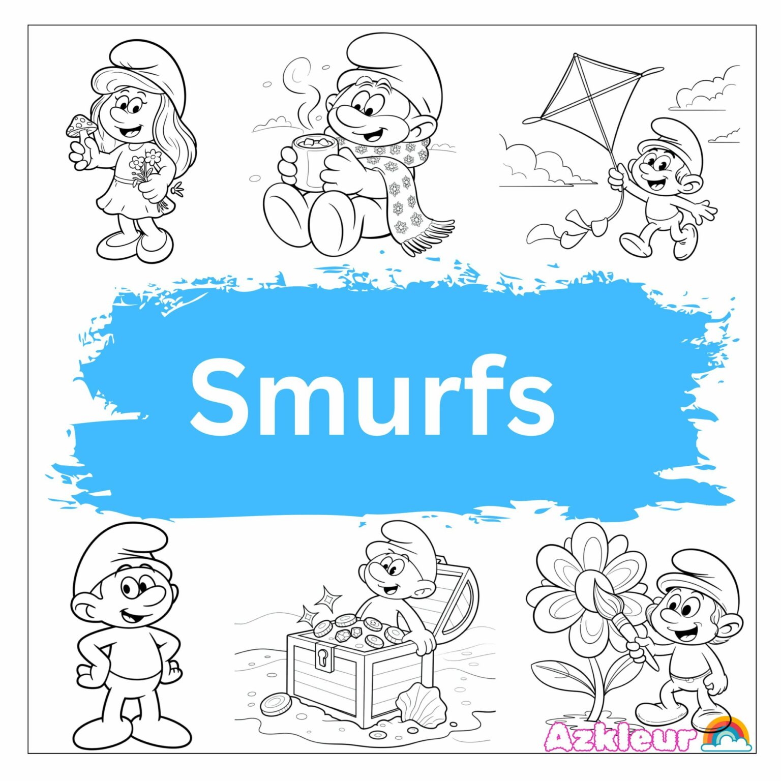 Páginas para colorear Pitufos – 25 PDFs imprimibles gratis