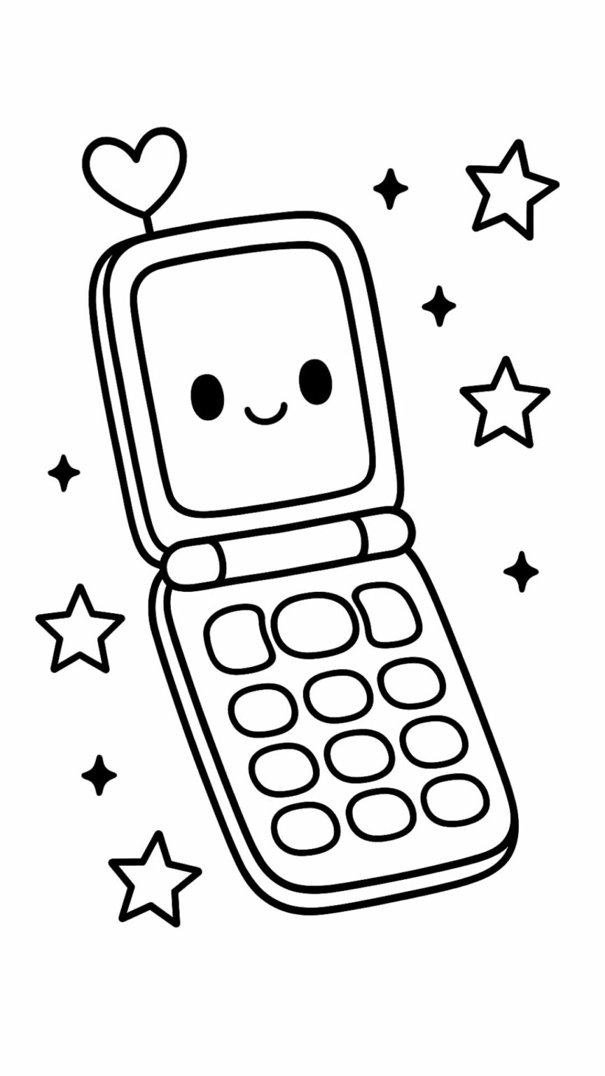 Coloriage Téléphone - 20 pages à imprimer gratuitement - PDF téléchargeable