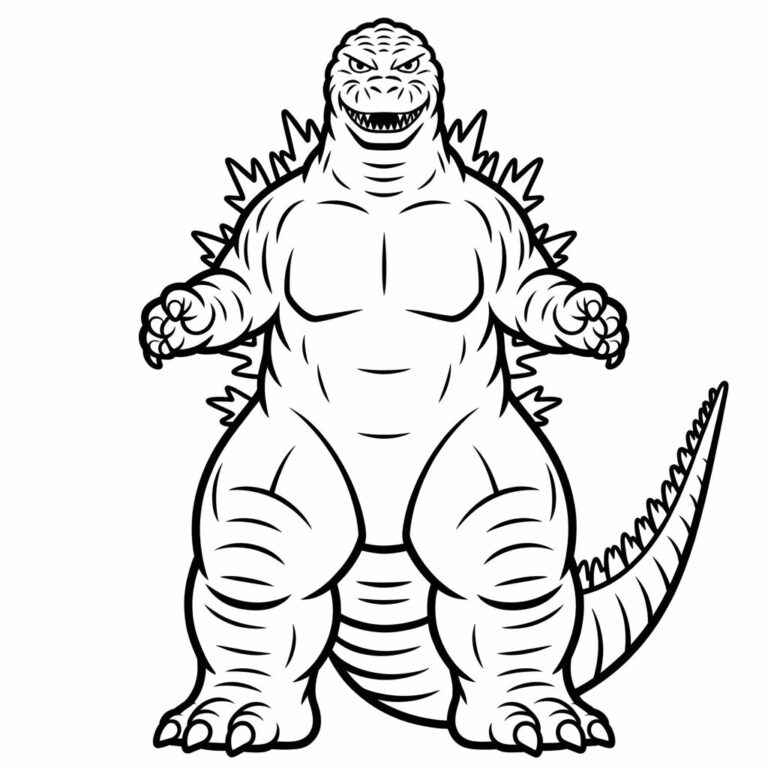 Godzilla-Ausmalbilder – 20 Ausmalbilder im PDF-Format zum Herunterladen