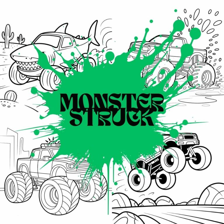 Free Monster Truck Coloring Pages – 15 Printable PDF Download for Kids