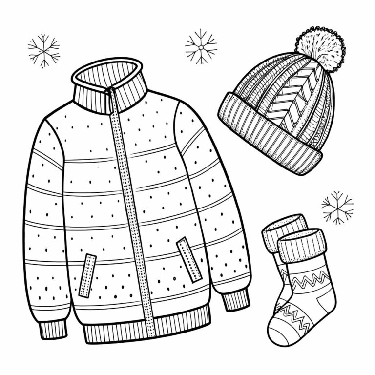 Coloriages Vetements - 17 pages à imprimer en PDF