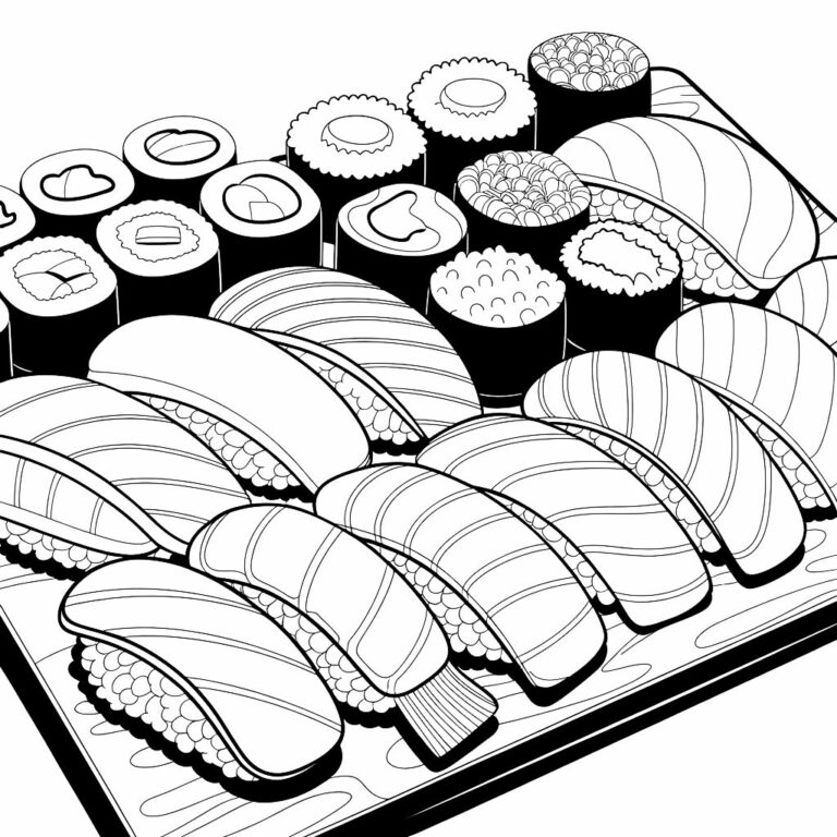 Free Printable Sushi Coloring Pages - 14 Cute Sushi Designs for Kids