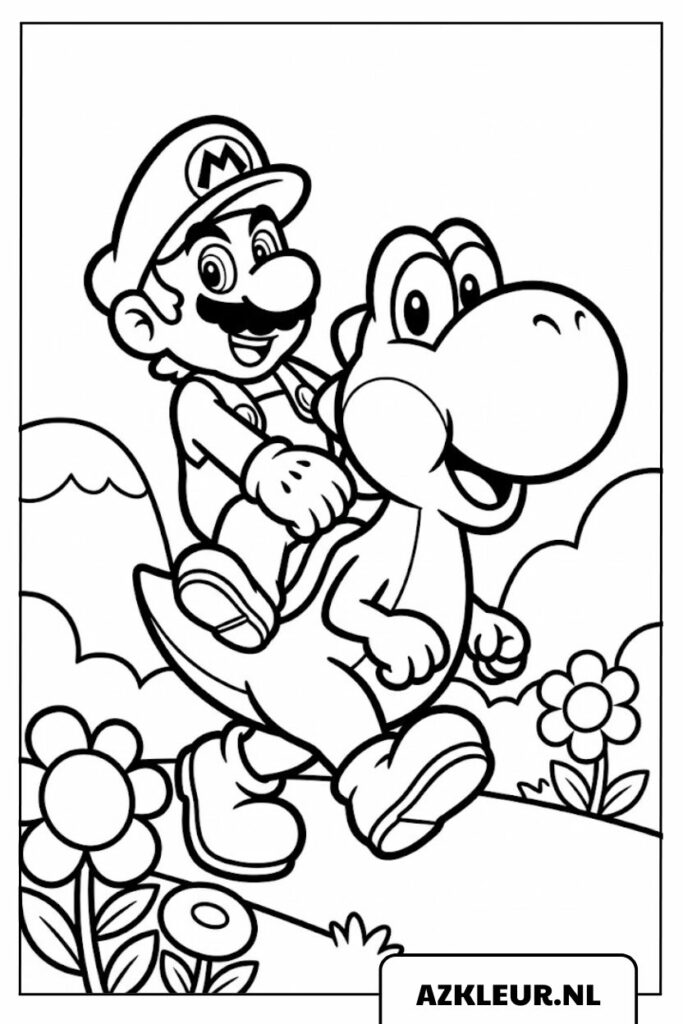 Mario kleurplaat: 21 gratis kleurplaten in PDF