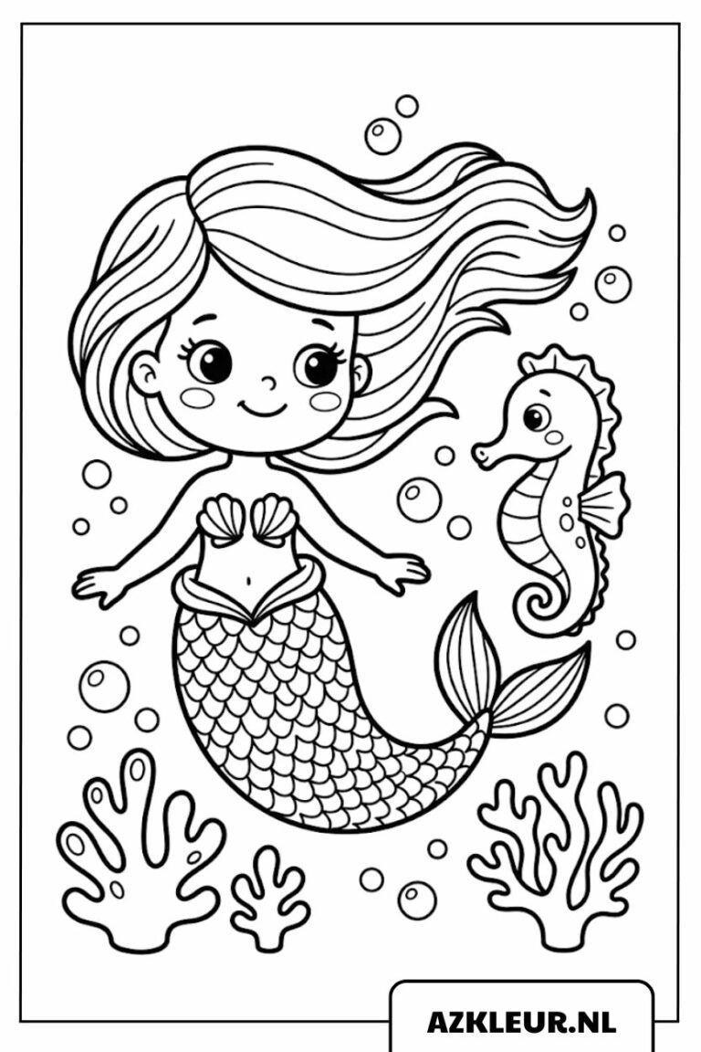 Gratis página para colorear sirena - 24 láminas imprimibles