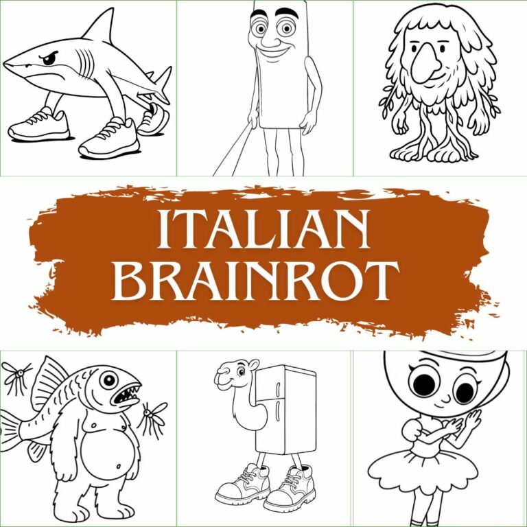 20 free Italian Brainrot coloring pages to download