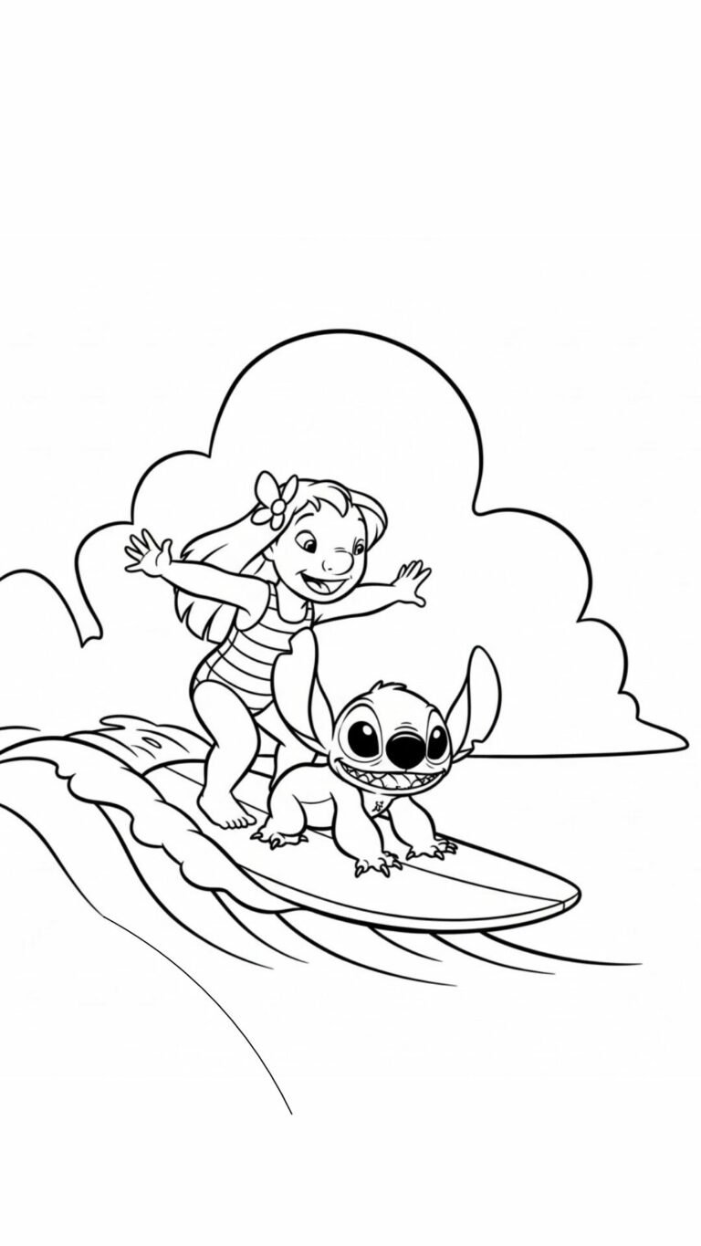 Páginas para colorear de Lilo y Stitch gratis – 15 PDFs
