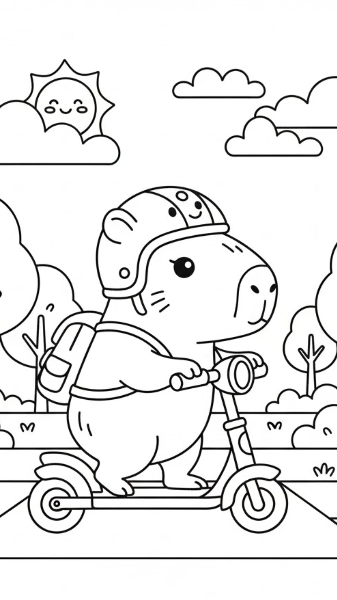 15 láminas para colorear de capibara - Descarga PDF