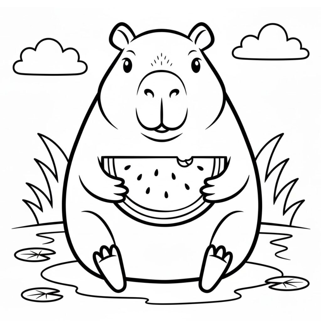 16 Capybara Kleurplaat- PDF-download