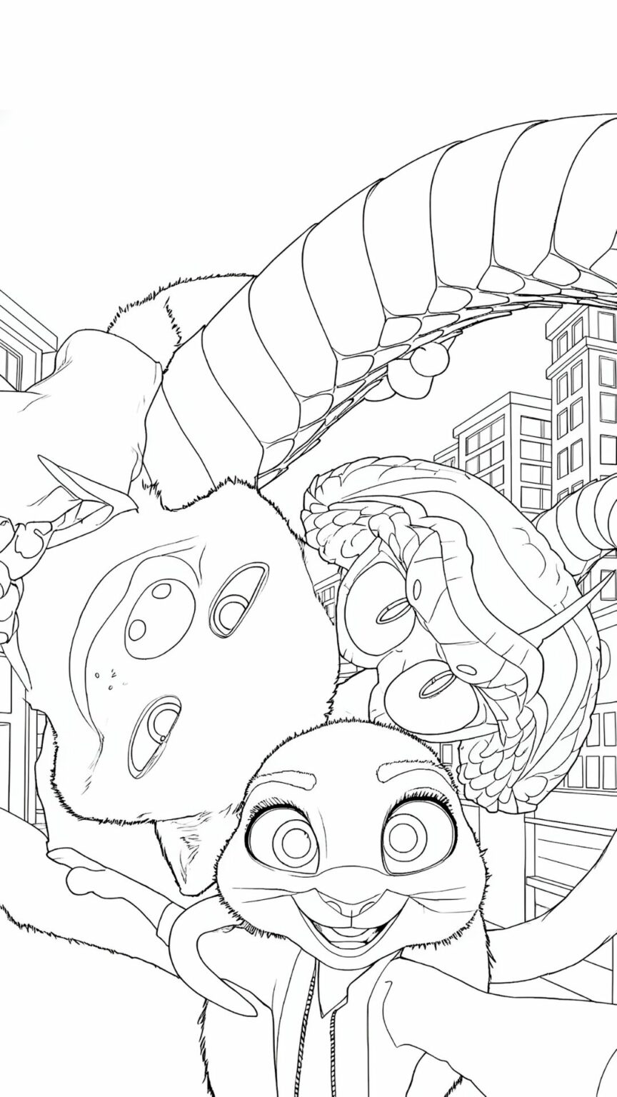 Zoomania 2 Ausmalbilder – 17 Printable Seiten zum Ausdrucken